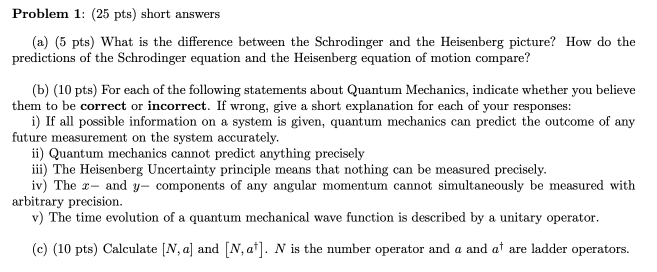 Solved Problem 1: (25 pts) short answers (a) (5 pts) What is | Chegg.com Solved Problem 1: (25 pts) short answers (a) (5 pts) What is | Chegg.com