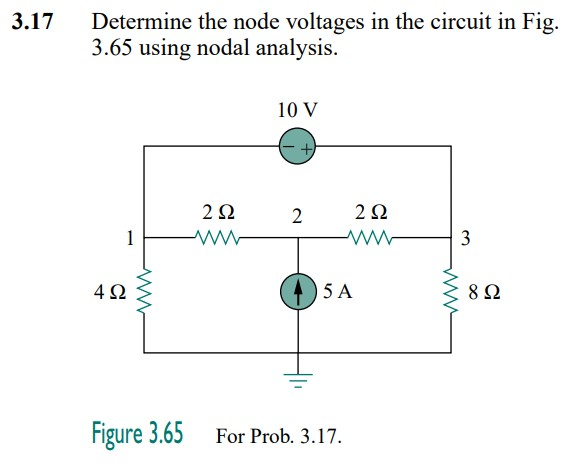 Solved 3.17 Determine the node voltages in the circuit in | Chegg.com