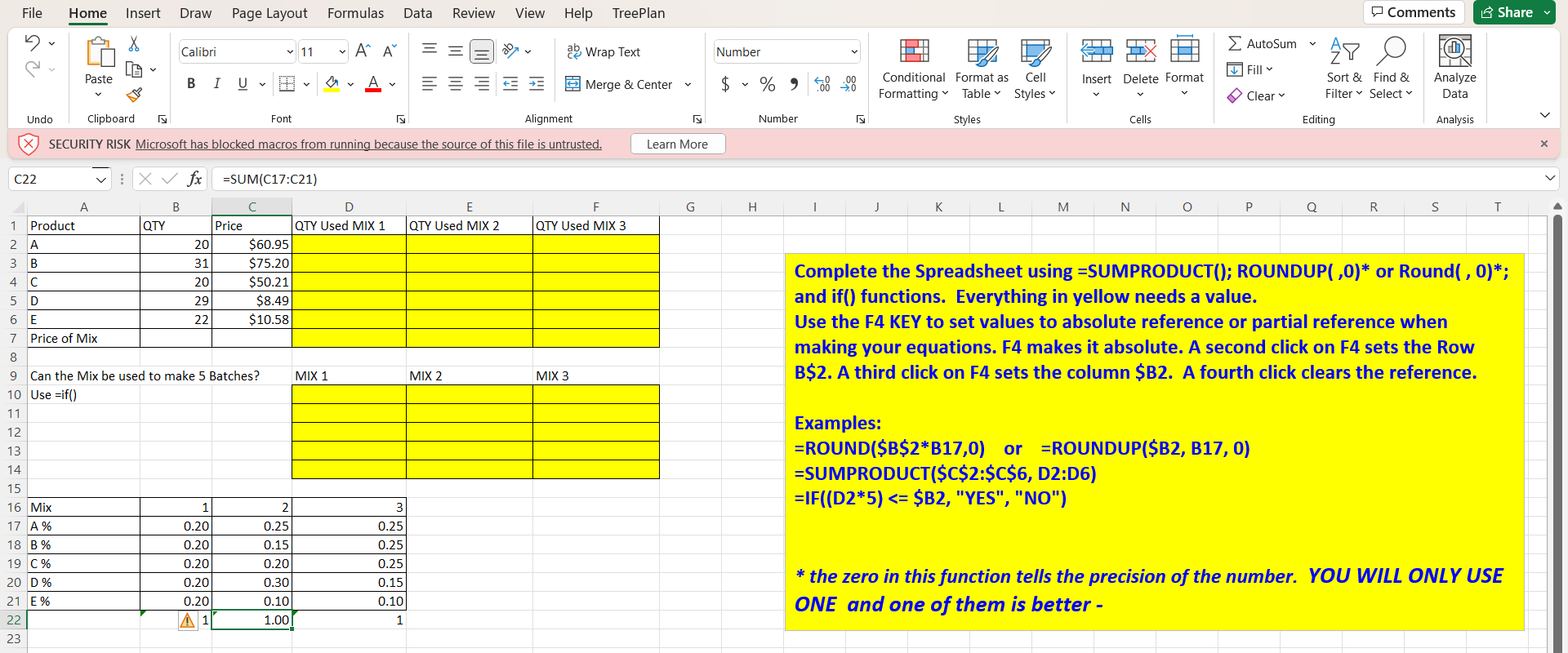 Solve the Below excel. Hint: the Examples are listed | Chegg.com