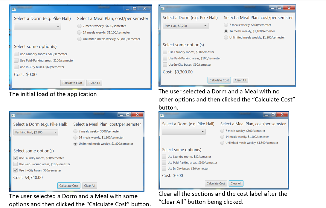 x1. Dorm, Meal Plan, and miscellaneous options | Chegg.com