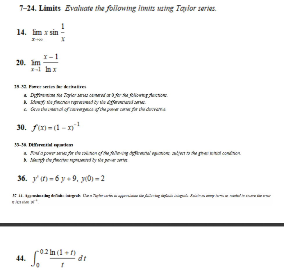 Solved 7-24. Limits Evaluate the following limits using | Chegg.com