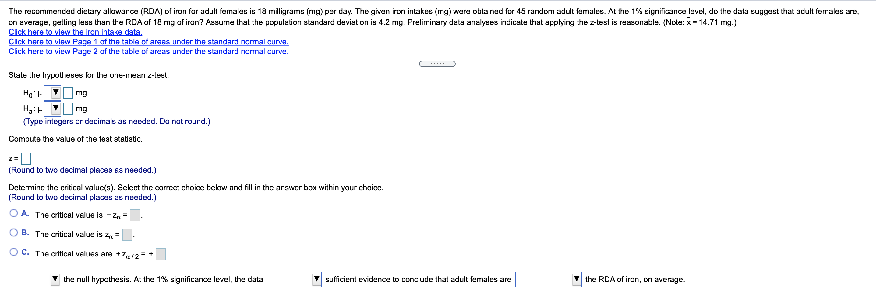 Solved The recommended dietary allowance (RDA) of iron for | Chegg.com
