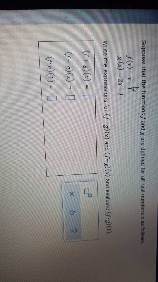 Solved Suppose that the functions f and g are defined for | Chegg.com