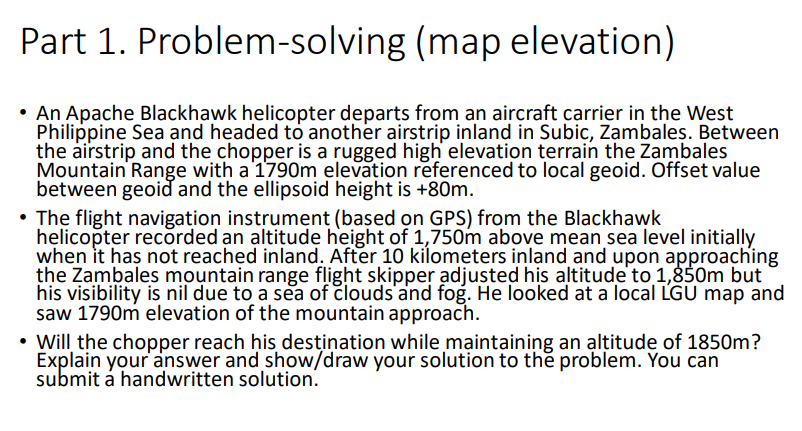 Solved Part 1. Problem-solving (map elevation) - An Apache | Chegg.com