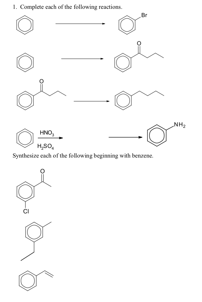 Solved 1. Complete each of the following reactions. Br NH2 | Chegg.com