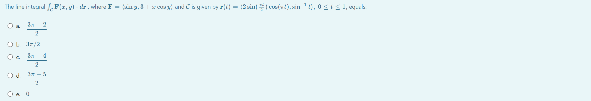Solved The line integral ∫CF(x,y)⋅dr, where F= siny,3+xcosy | Chegg.com