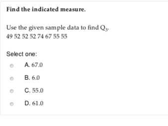Solved Find the indicated measure. Use the given sample | Chegg.com