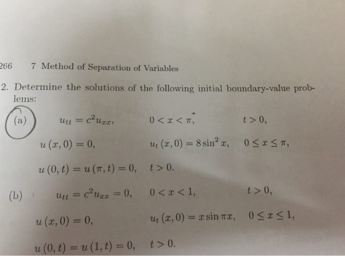 Solved 266 7 Method of Separation of Variables 2. Determine | Chegg.com