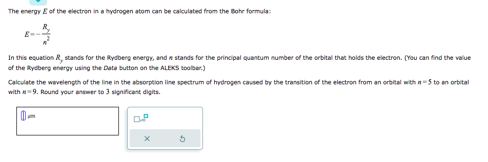 Solved The energy E of the electron in a hydrogen atom can | Chegg.com