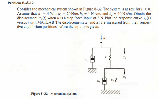 Solved Problem B-8-12 Consider the mechanical system shown | Chegg.com