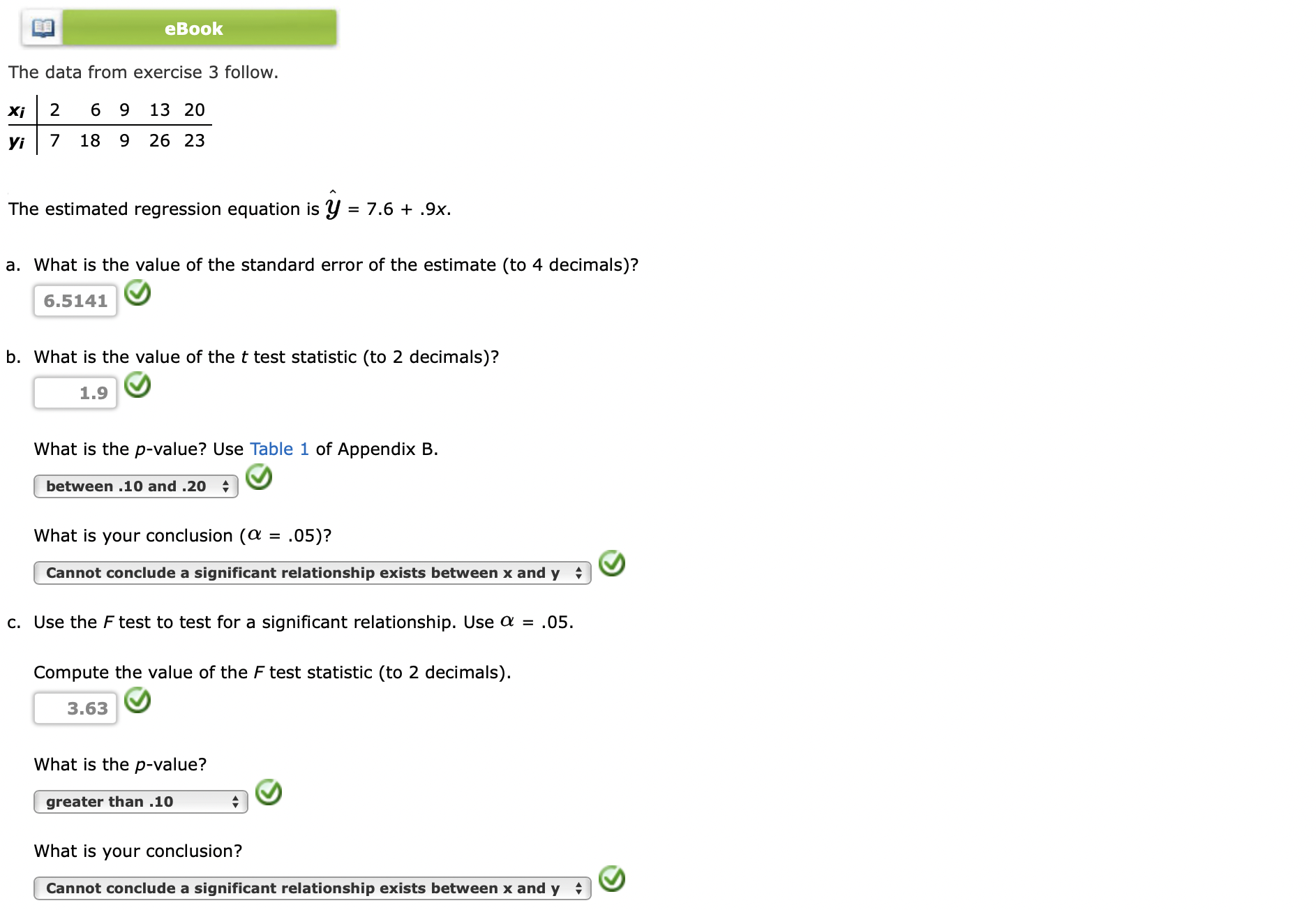 Solved The data from exercise 3 follow. The estimated | Chegg.com