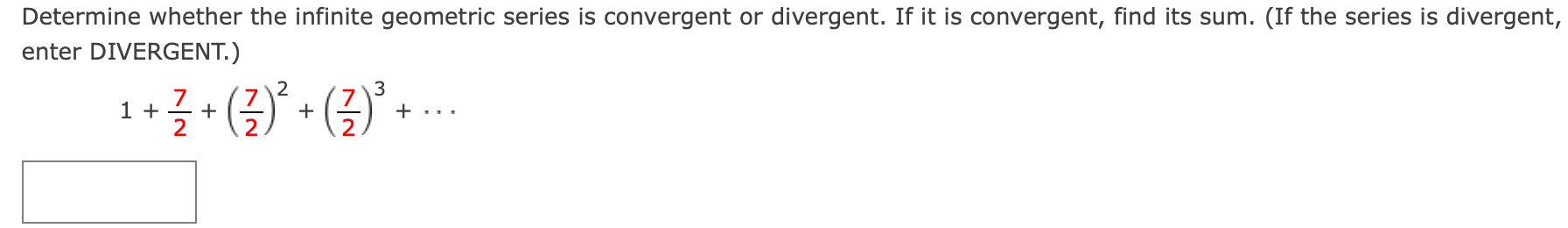 Solved Determine whether the infinite geometric series is | Chegg.com