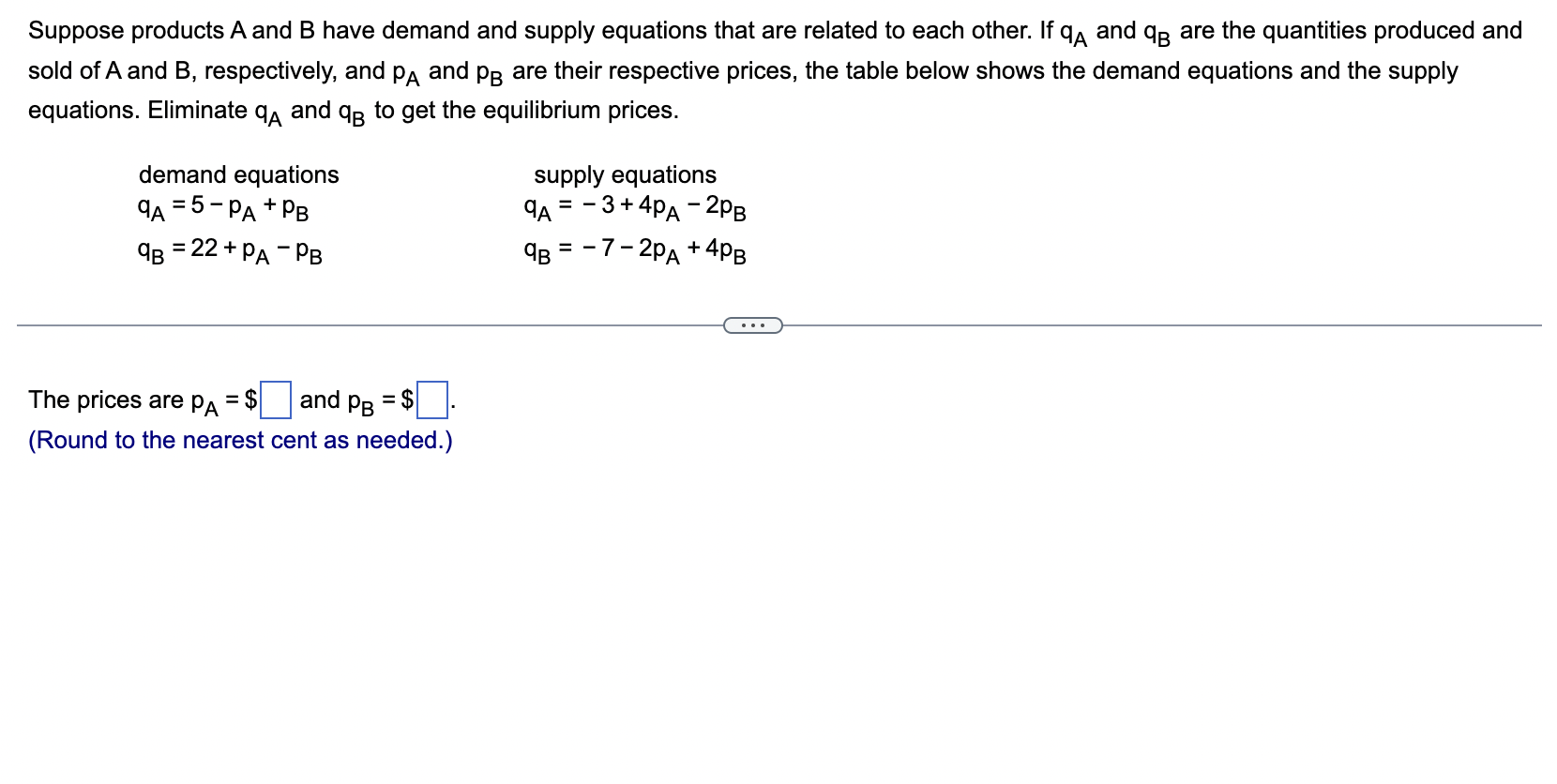 Solved Suppose products A and B have demand and supply | Chegg.com