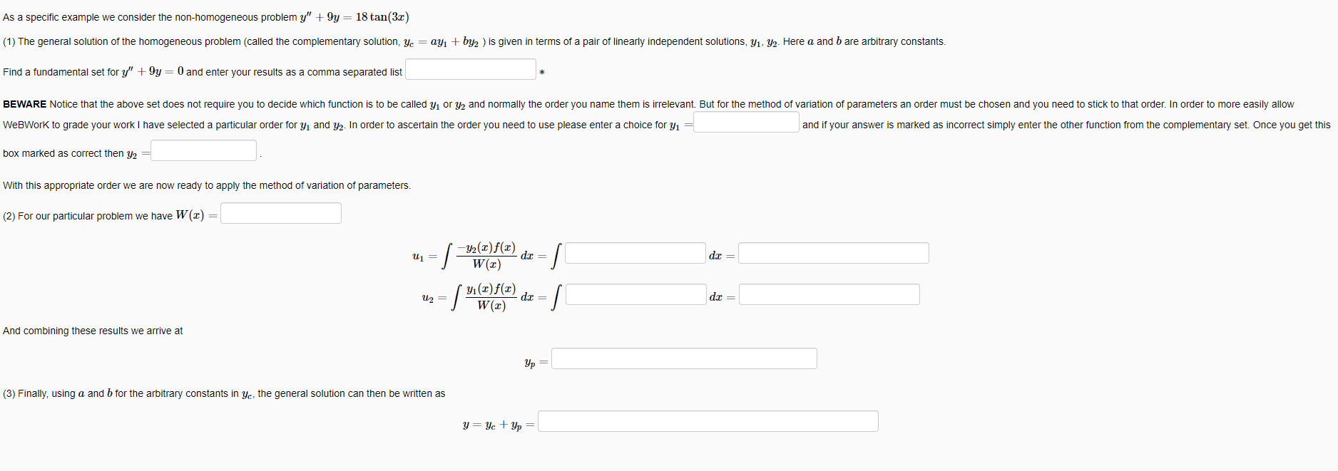Solved As a specific example we consider the non-homogeneous | Chegg.com
