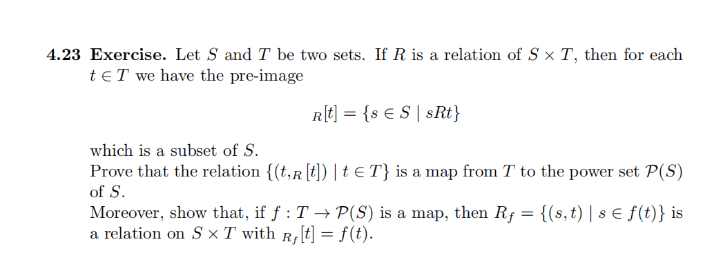 Solved 3 Exercise. Let S and T be two sets. If R is a | Chegg.com