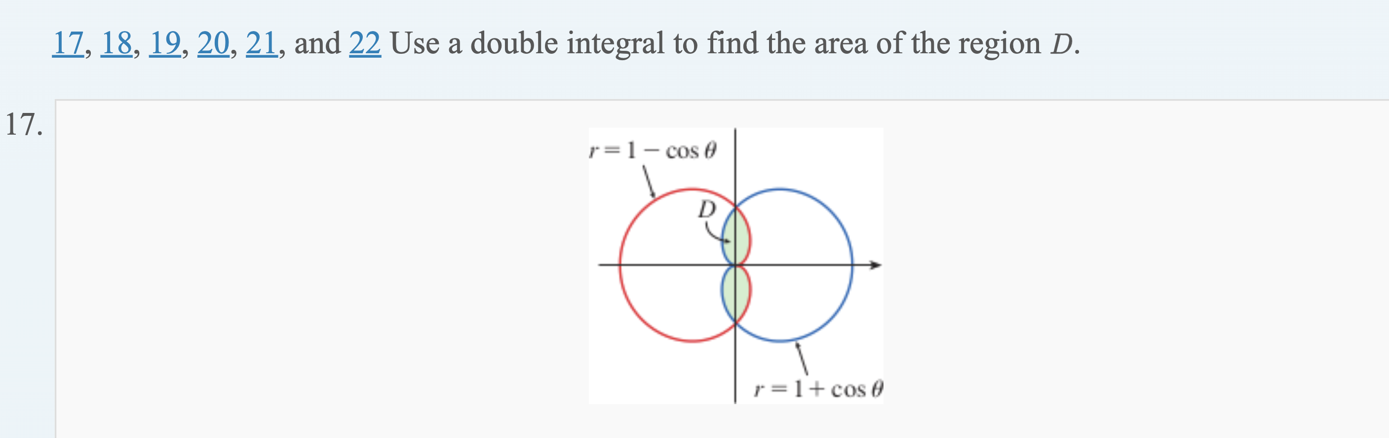 Solved 17,18,19,20,21, and 22 Use a double integral to find | Chegg.com