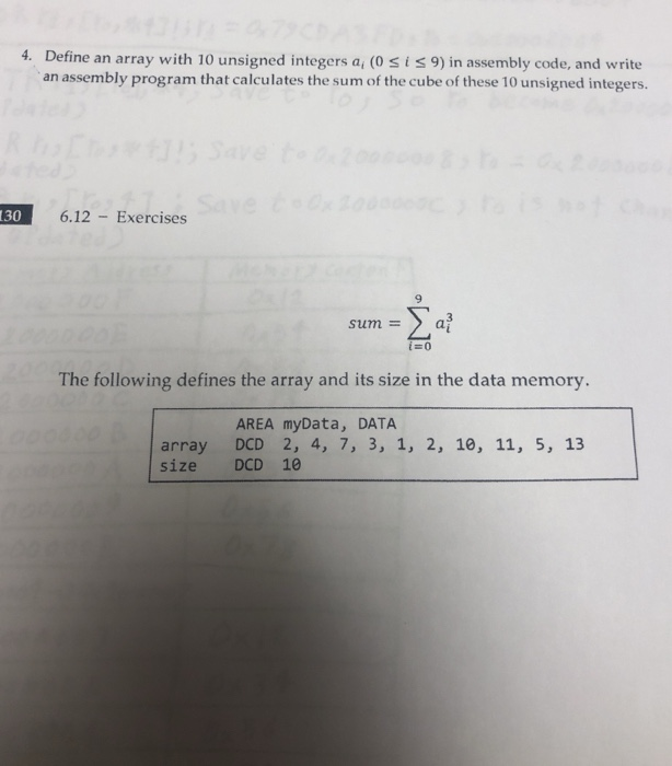 4. Define an array with 10 unsigned integers a, (0 si | Chegg.com