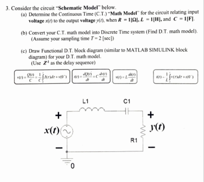Solved 3. Consider the circuit "Schematic Model" below. (a) | Chegg.com