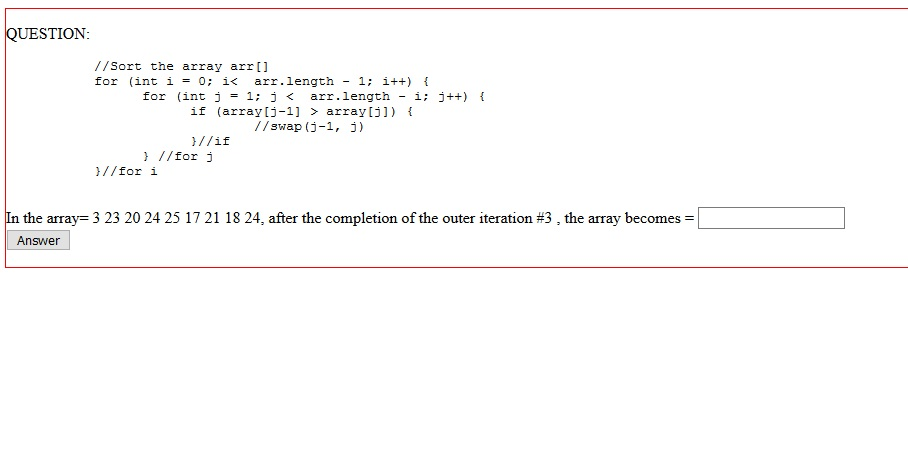 Solved Question Sort The Array Arr For Int I 0 I 6045