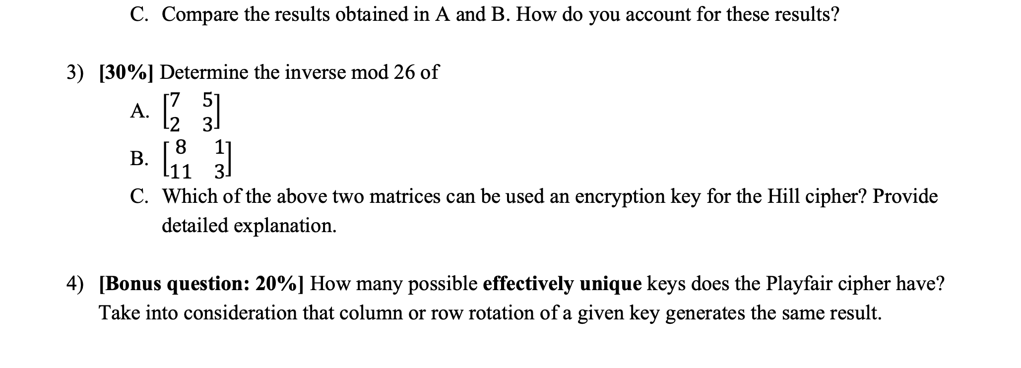 Solved 1) [30\%] A ciphertext was generated using an affine | Chegg.com