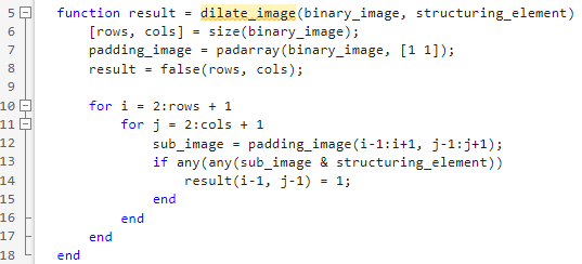 Solved function result = dilate_image(binary_image, | Chegg.com