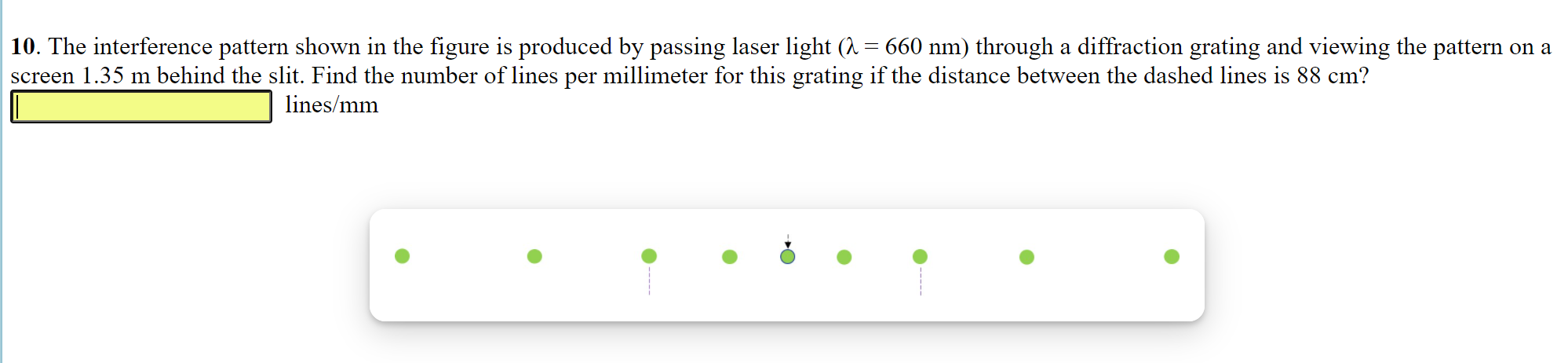 Solved 10. The interference pattern shown in the figure is | Chegg.com