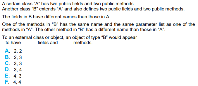 Solved A certain class “A” has two public fields and two | Chegg.com