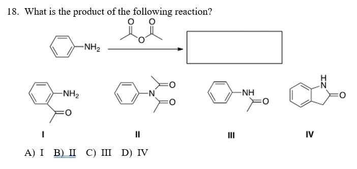 Solved 18. What is the product of the following reaction? | Chegg.com