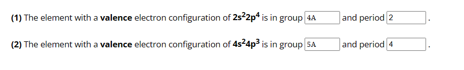 Solved (1) What is the name of the element with a valence | Chegg.com