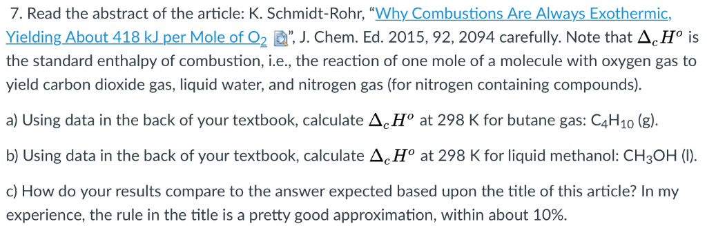 7. Read the abstract of the article: K. Schmidt-Rohr, | Chegg.com