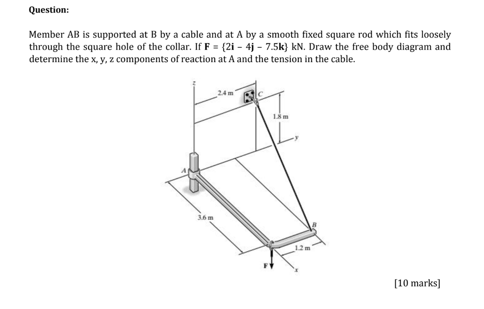 Solved can i get help Question:Member AB ﻿is supported at B | Chegg.com