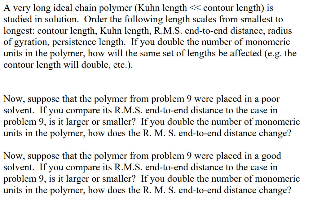 A very long ideal chain polymer (Kuhn length
