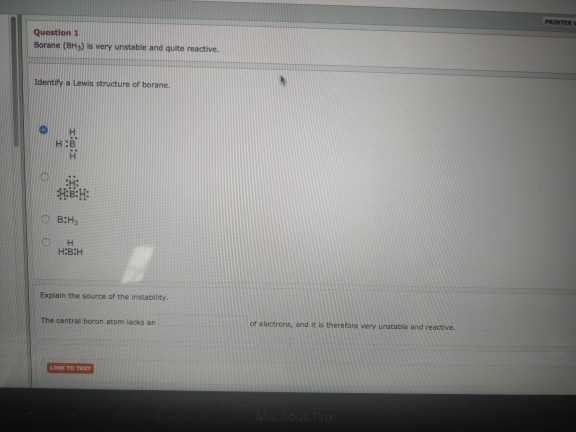 Solved Question 1 Borane (BH3) is very unstable and quite | Chegg.com