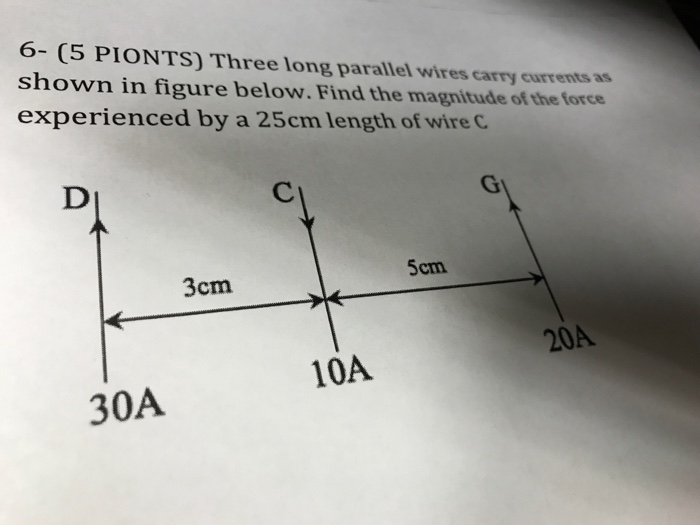 Solved Three long parallel wires carry currents as shown in | Chegg.com