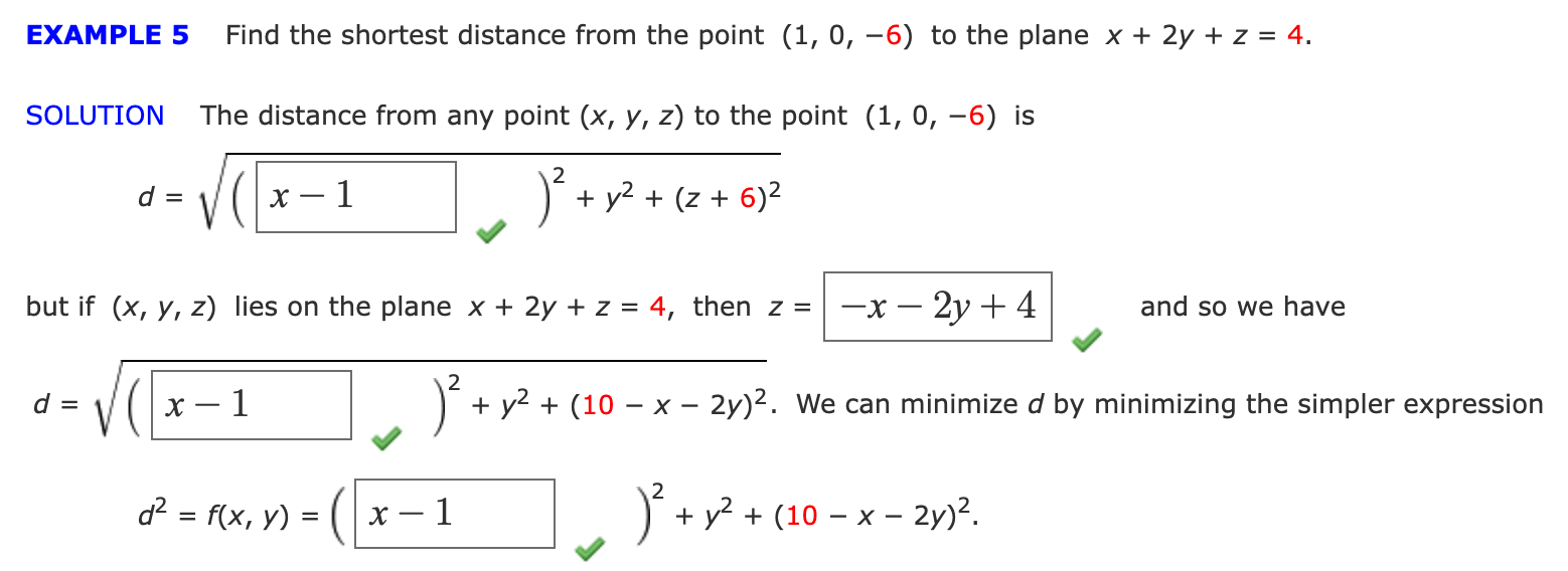 Solved EXAMPLE 5 Find the shortest distance from the point | Chegg.com