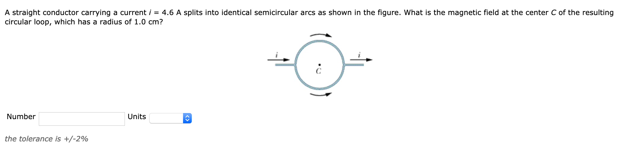 Solved A straight conductor carrying a current i = 4.6 A | Chegg.com