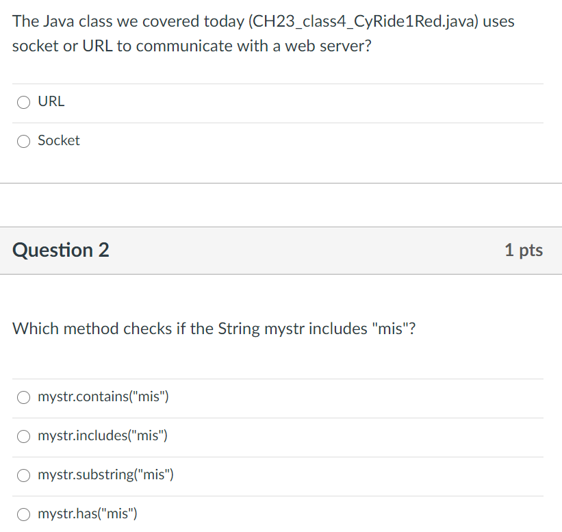 Solved The Java class we covered today (CH23_class4_CyRide1 | Chegg.com