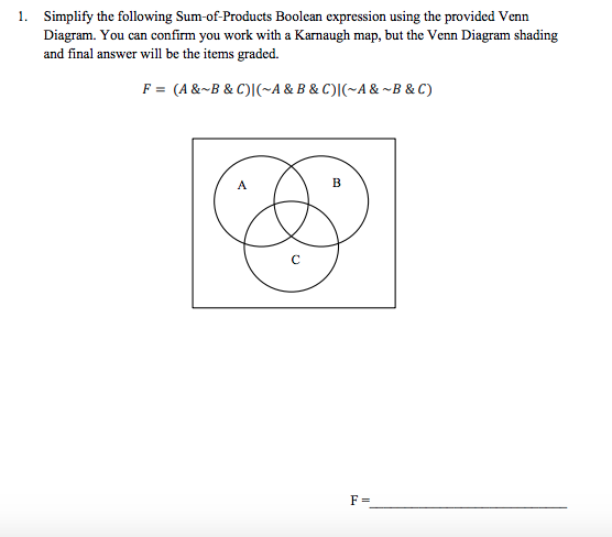 Solved Simplify The Following Sum Of Products Boolean