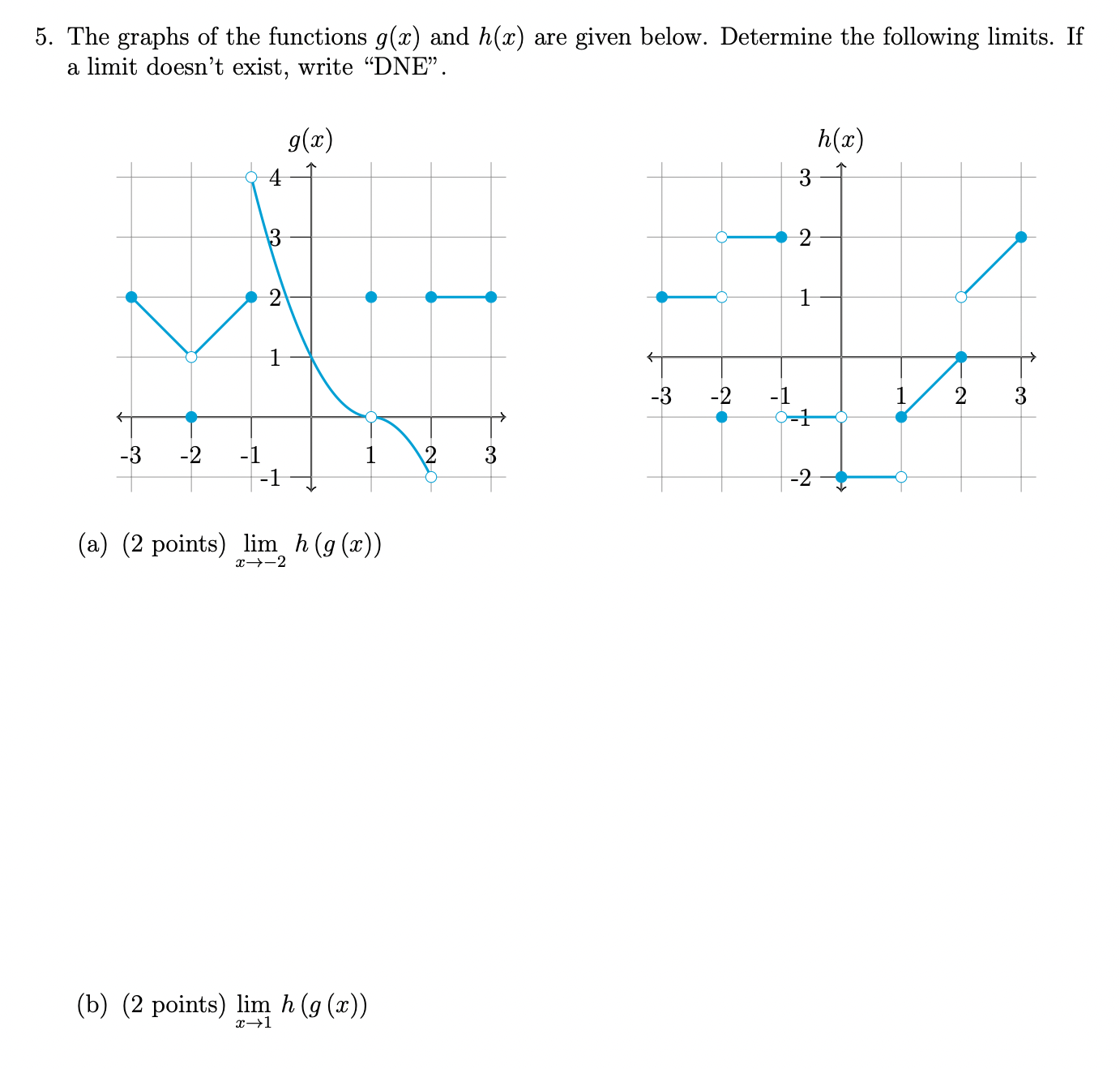 Solved 5. The graphs of the functions g(x) and h(x) are | Chegg.com