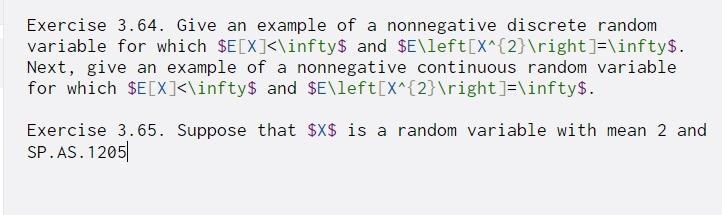 Solved Exercise 3.64. Give an example of a nonnegative | Chegg.com