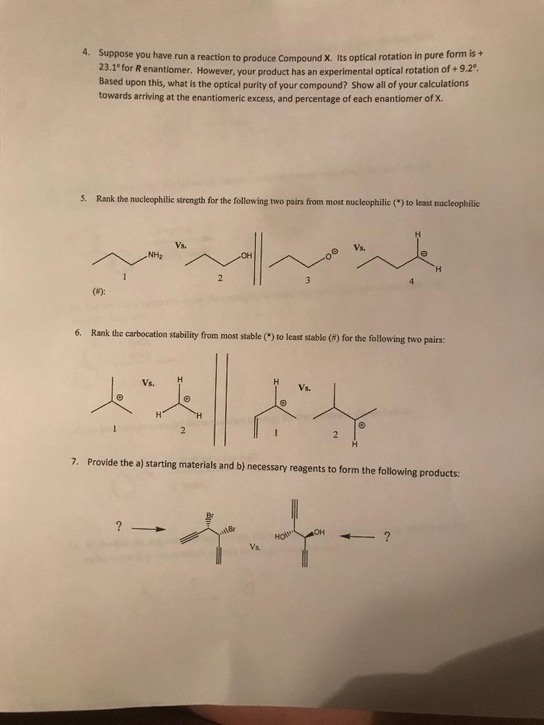 Solved 4. Suppose you have run a reaction to produce | Chegg.com