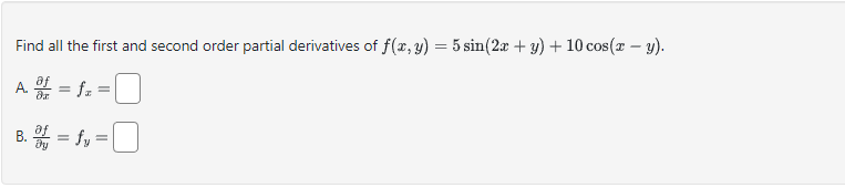 Solved Find all the first and second order partial | Chegg.com
