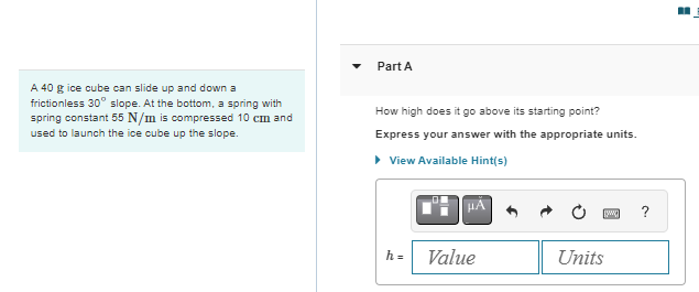 Solved A 40 g ice cube can slide up and down a frictionless | Chegg.com