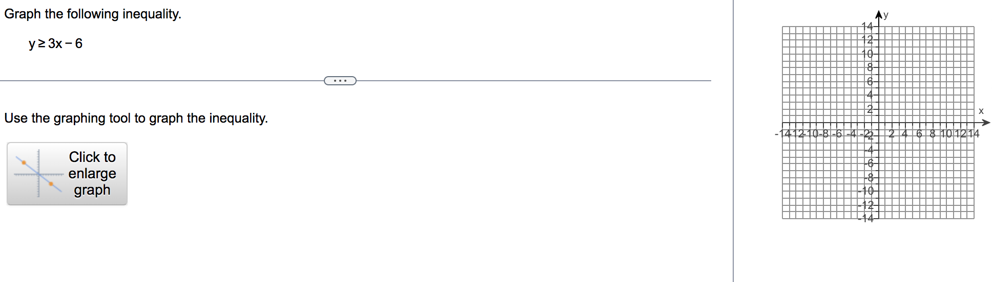 Solved Graph the following inequality. y≥3x−6 Use the | Chegg.com