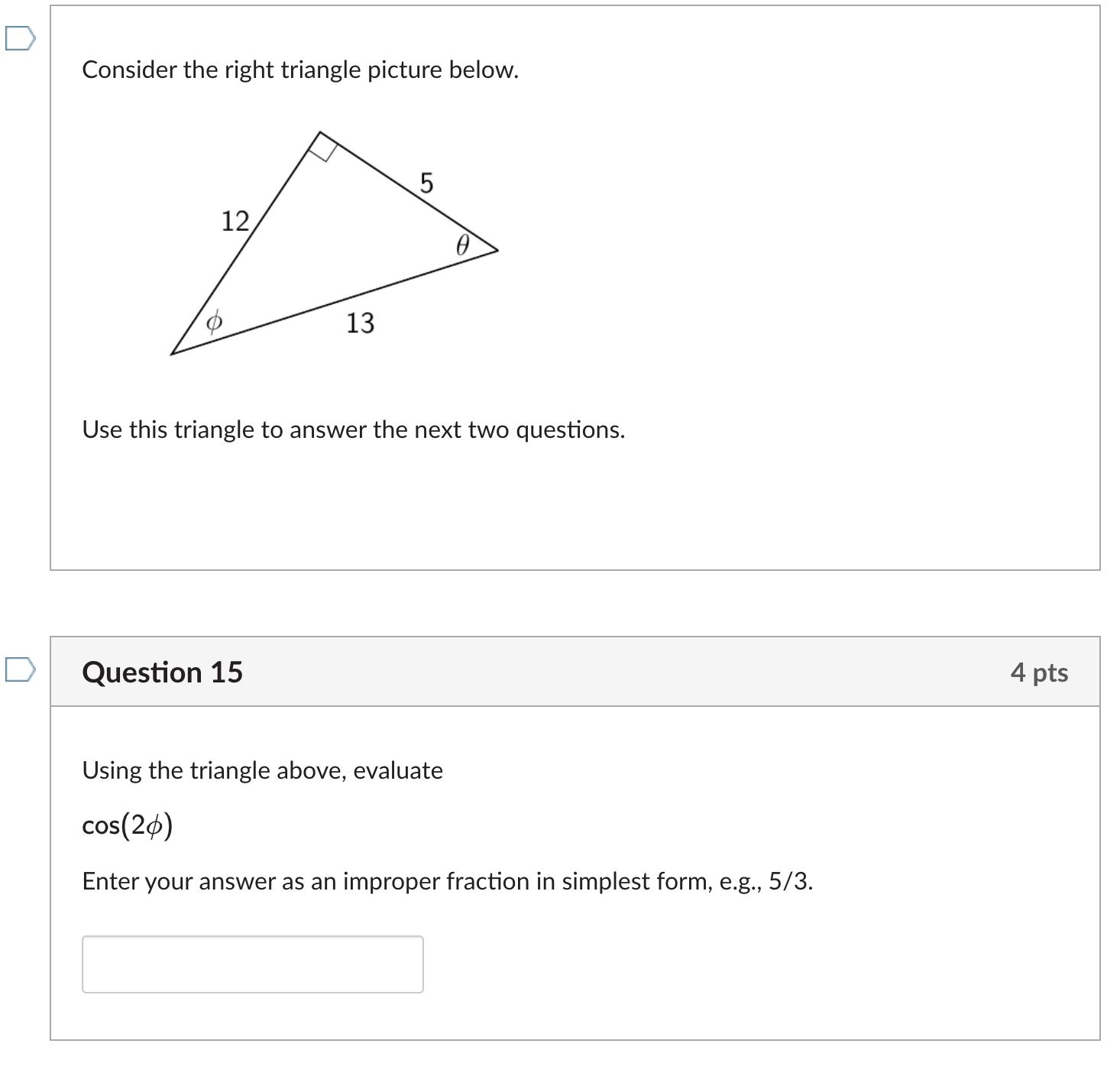 Solved Consider the right triangle picture below. Use this | Chegg.com