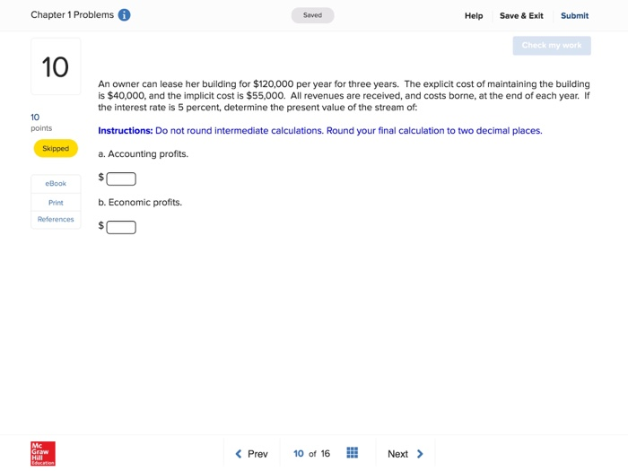 Solved Chapter 1 Problems Saved Help Save & Exit Submit | Chegg.com