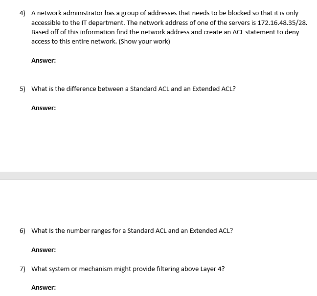 Solved 1) Given the following slash notation complete the | Chegg.com