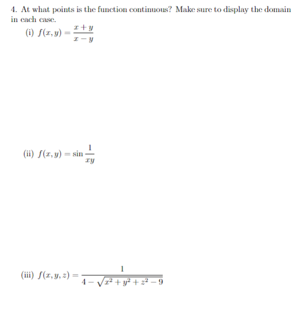 Solved 4. At what points is the function continuous? Make | Chegg.com