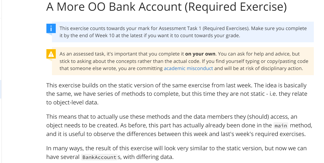 Solved A More OO Bank Account (Required Exercise) i This | Chegg.com