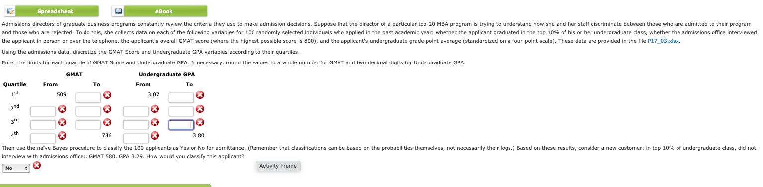 Solved Admissions directors of graduate business programs | Chegg.com